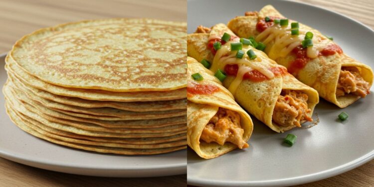 Panqueca salgada recheada com frango e requeijão: cremosa, fácil e ...