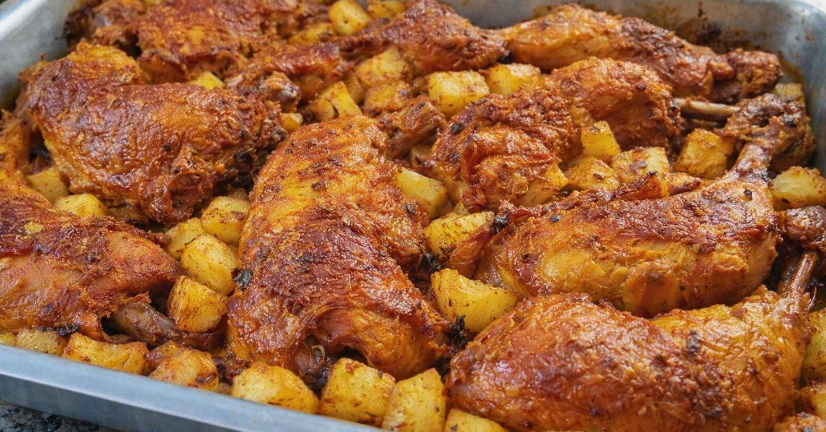 Frango assado com maionese e mostarda: dourado e suculento