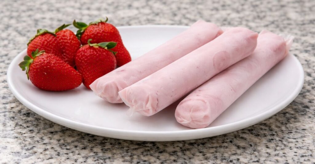 Geladinho de morango cremoso, fácil e refrescante